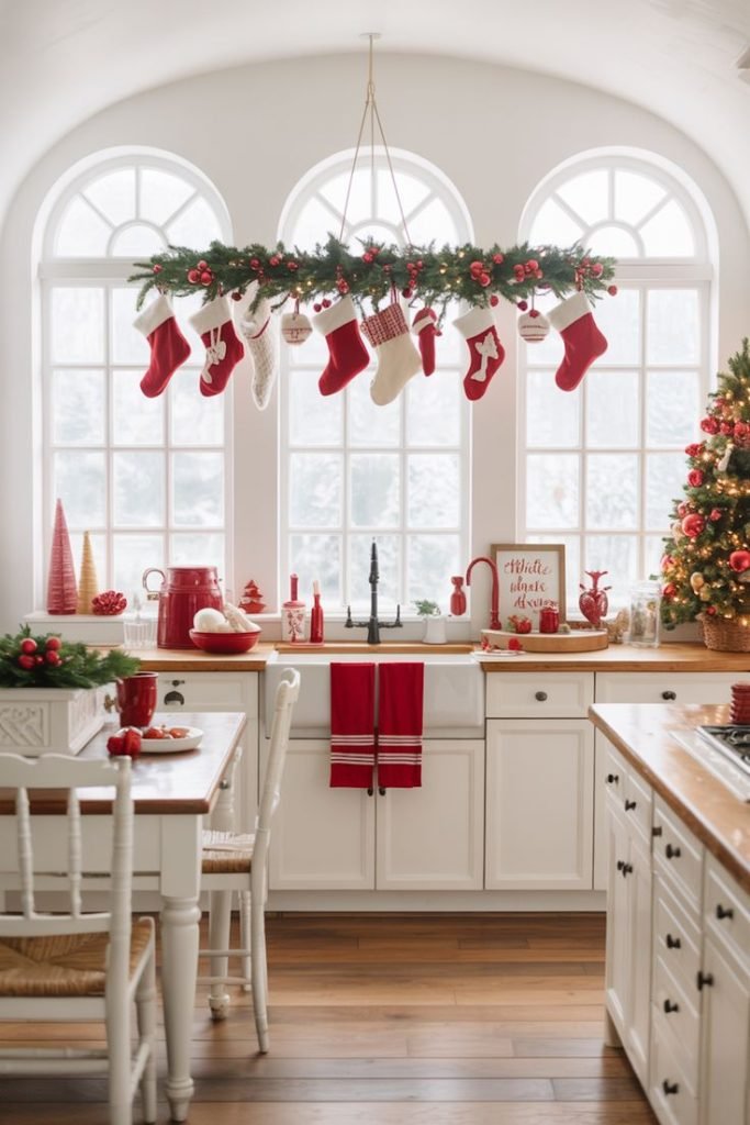 30 Festive Kitchen Window Christmas Decorating Ideas – ToolzView